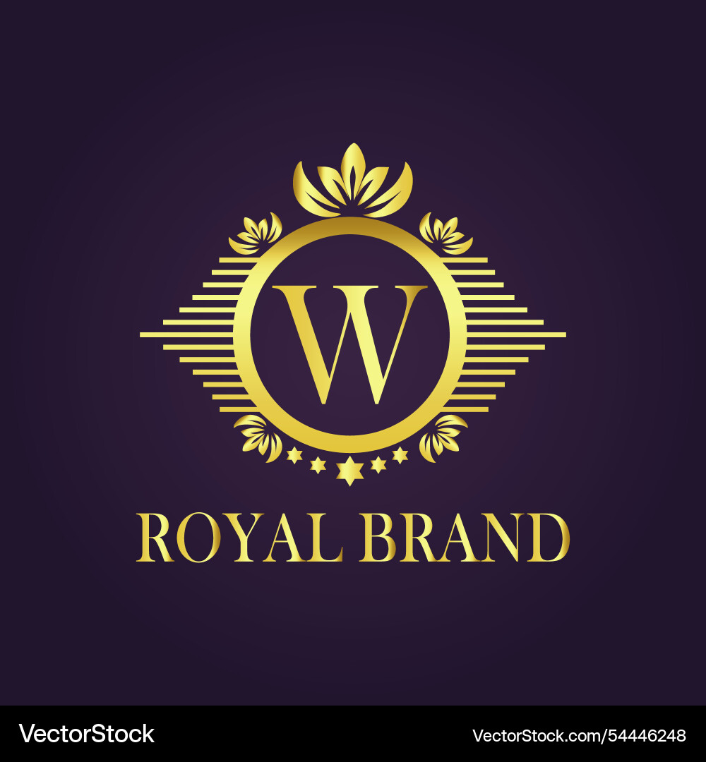 Letter w luxury gold logo concept Royalty Free Vector Image