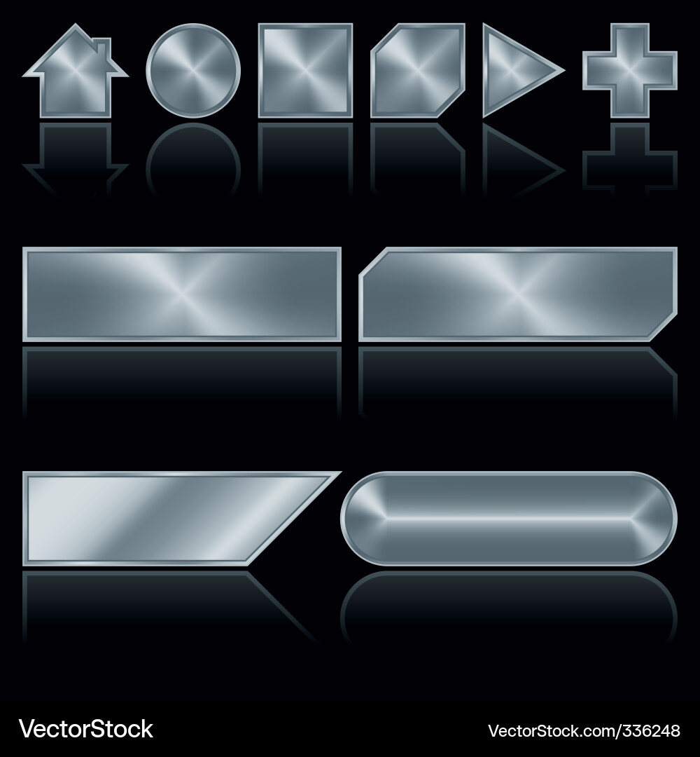 Metal buttons Royalty Free Vector Image - VectorStock