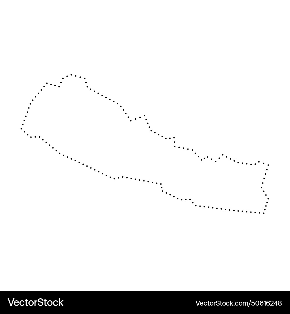 Nepal dotted outline map Royalty Free Vector Image