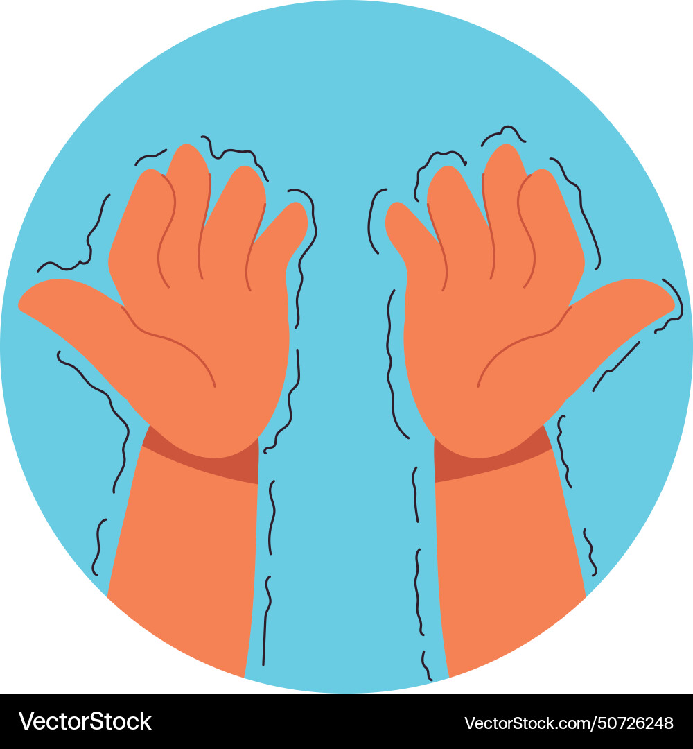 Parkinson tremor hands Royalty Free Vector Image