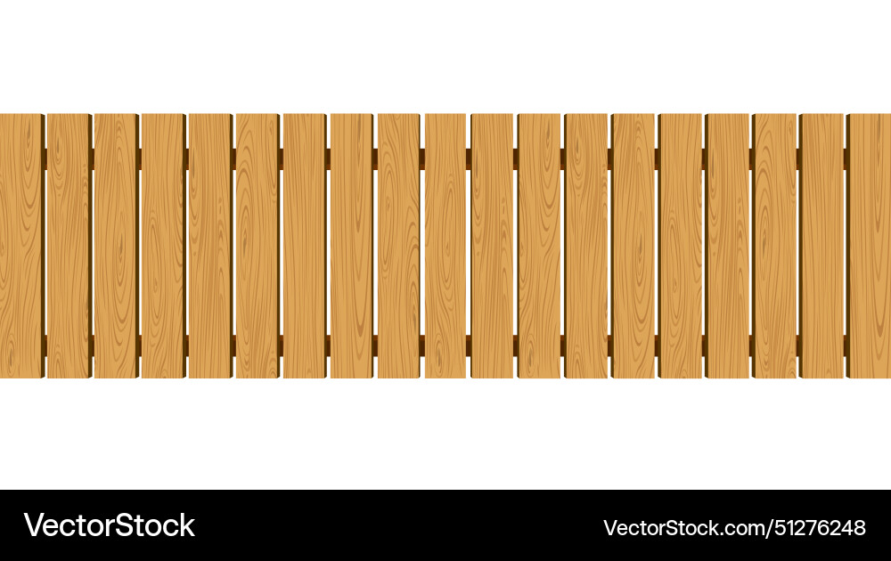 Top view wooden bridge on the white background Vector Image