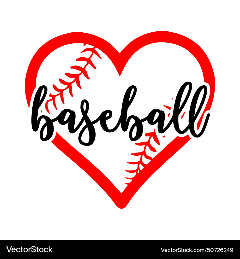 Baseball Heart SVG Cut File Royalty Free Vector Image