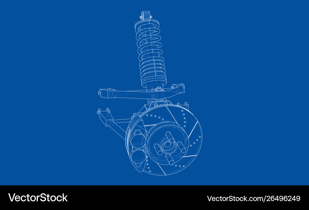 Car suspension with shock absorber Royalty Free Vector Image