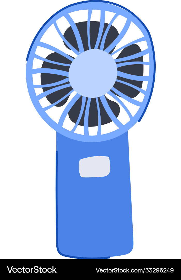 Compact hand electric fan cartoon Royalty Free Vector Image
