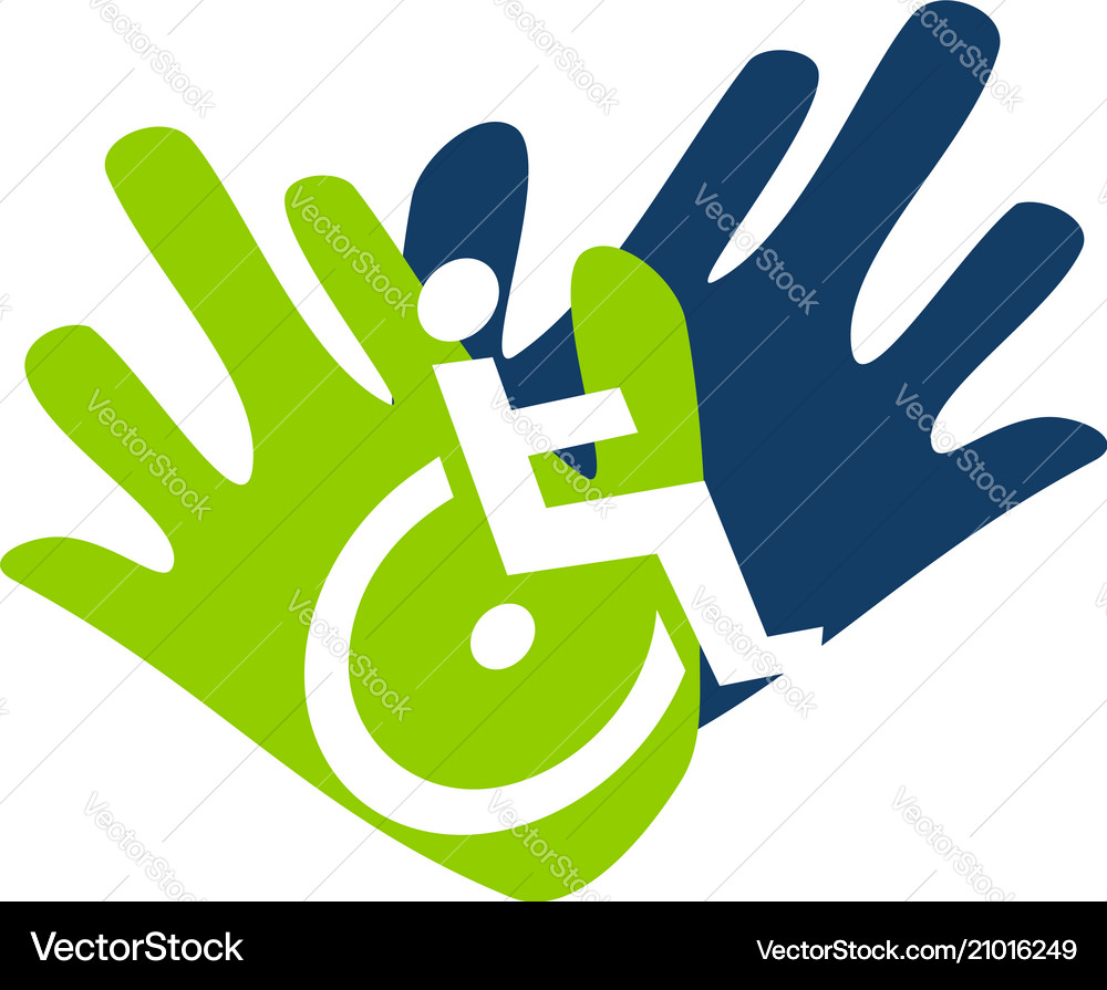 Disability care logo design template Royalty Free Vector