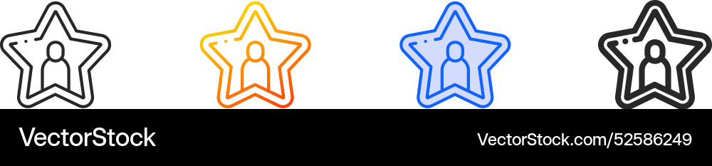 Fame iconthin linear gradient blue stroke Vector Image