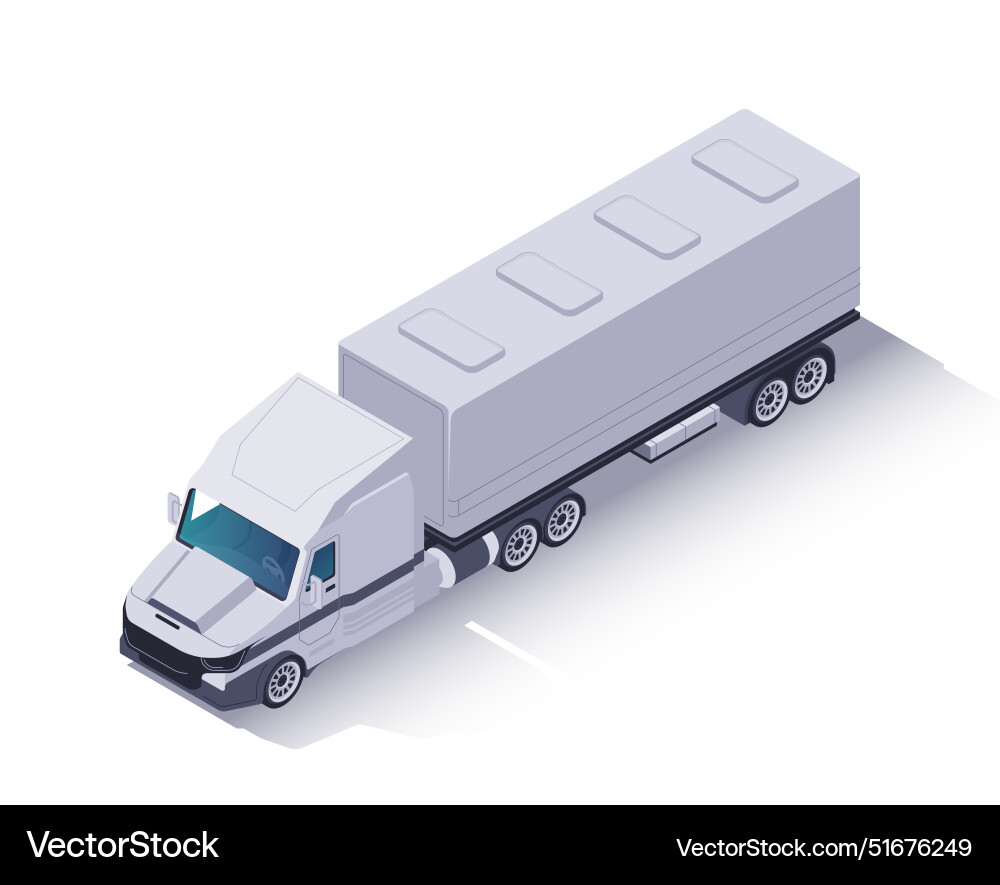 Isometric truck icon vehicle with container Vector Image