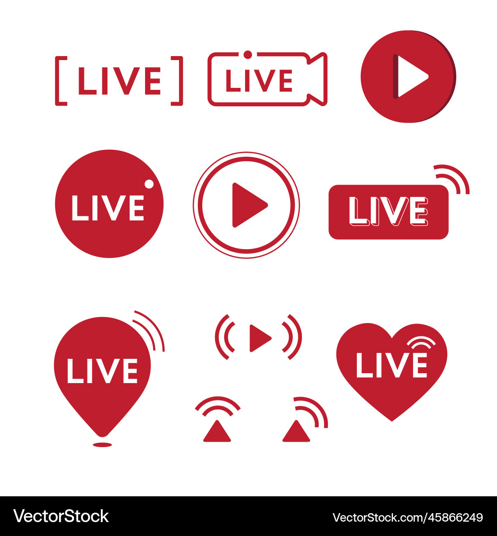 Live icon Royalty Free Vector Image - VectorStock