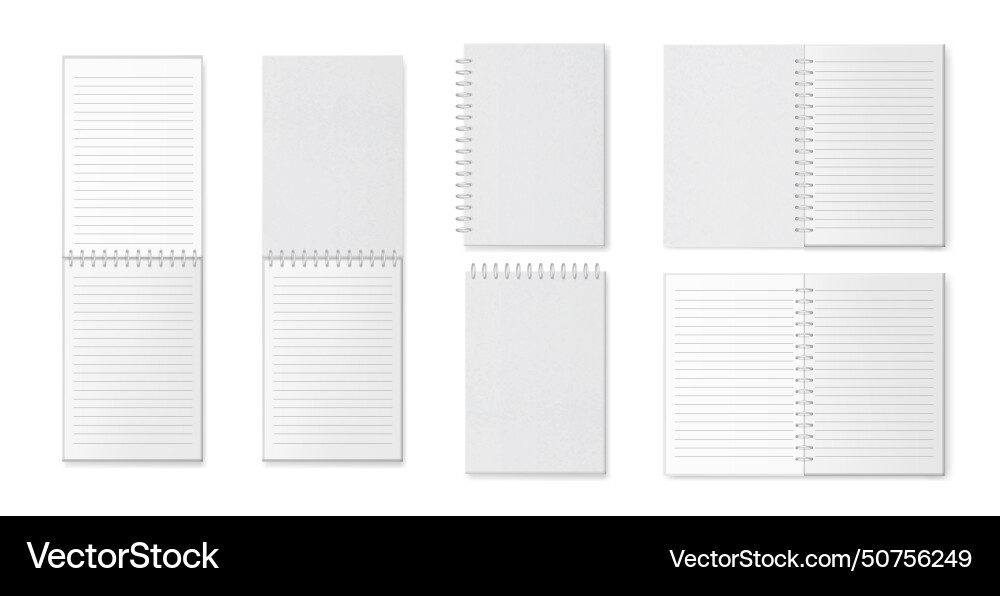 Realistic notebooks with spiral binder Royalty Free Vector