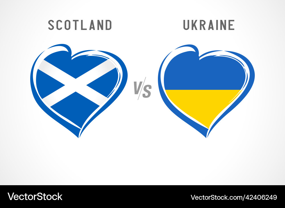 Scotland vs ukraine flag emblem Royalty Free Vector Image