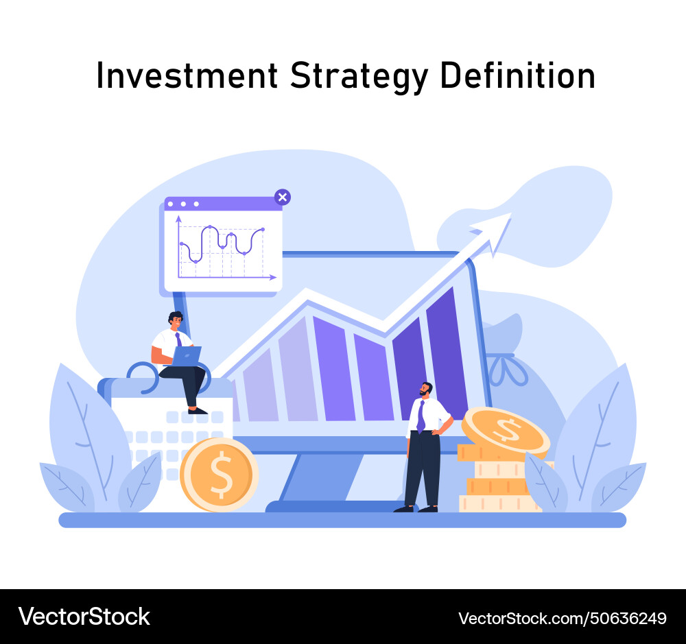 Strategic investment planning set defining robust Vector Image