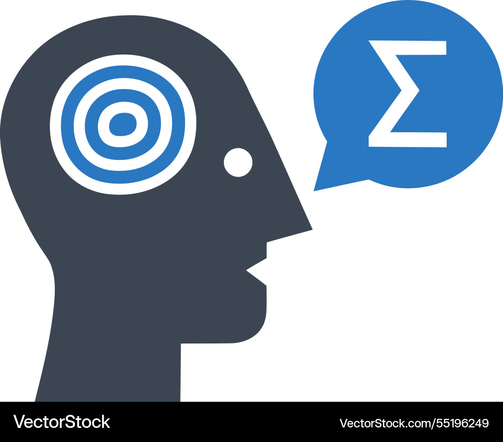 Symbolic thinking icon Royalty Free Vector Image