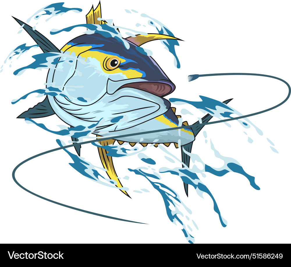 Tuna fishing logo image Royalty Free Vector Image