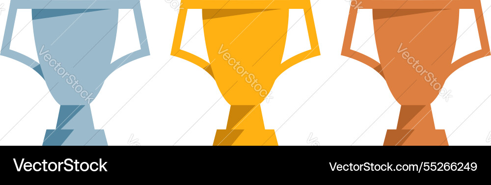 Winner cups in flat style design element for logo Vector Image