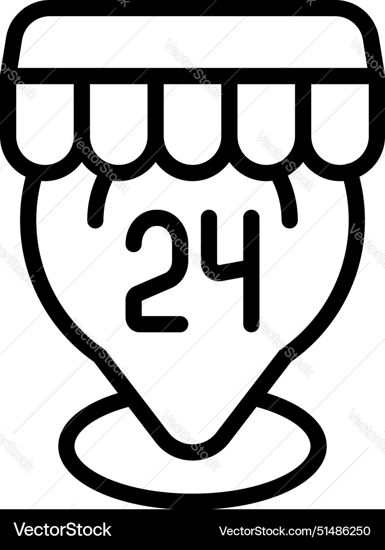 A 24hour service symbol Royalty Free Vector Image