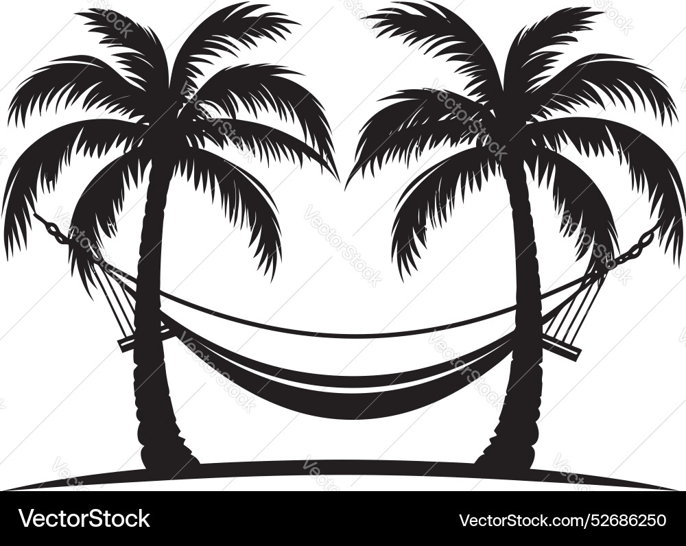 Coco cove comfort hammock swaying between palm Vector Image