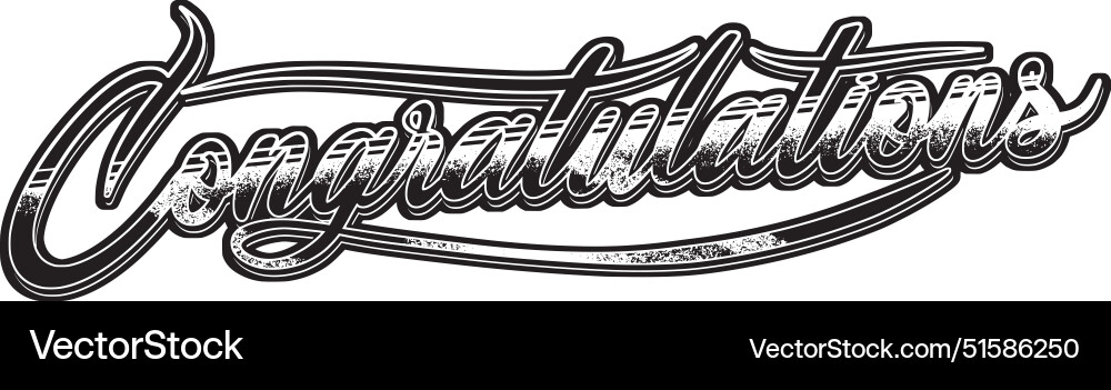 Congratulations hand lettering graphic Royalty Free Vector