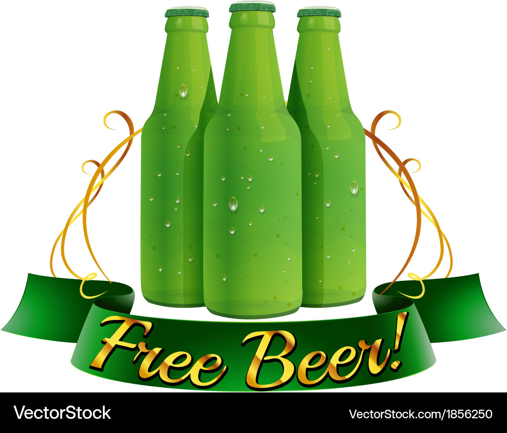Free beer label Royalty Free Vector Image - VectorStock