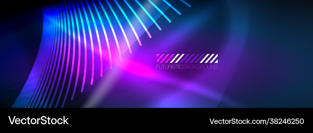 Neon dynamic beams abstract wallpaper Royalty Free Vector