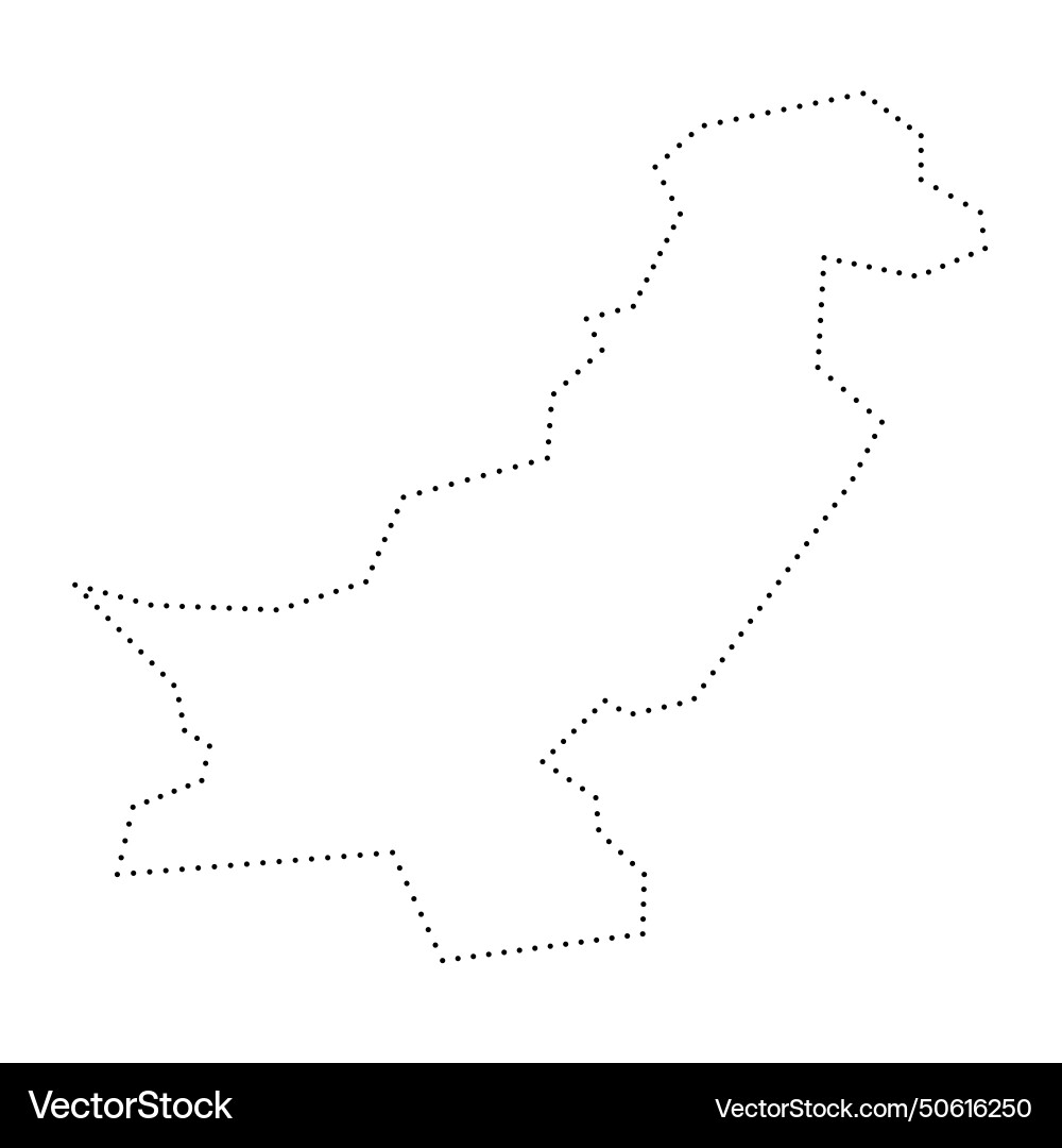 Pakistan dotted outline map Royalty Free Vector Image