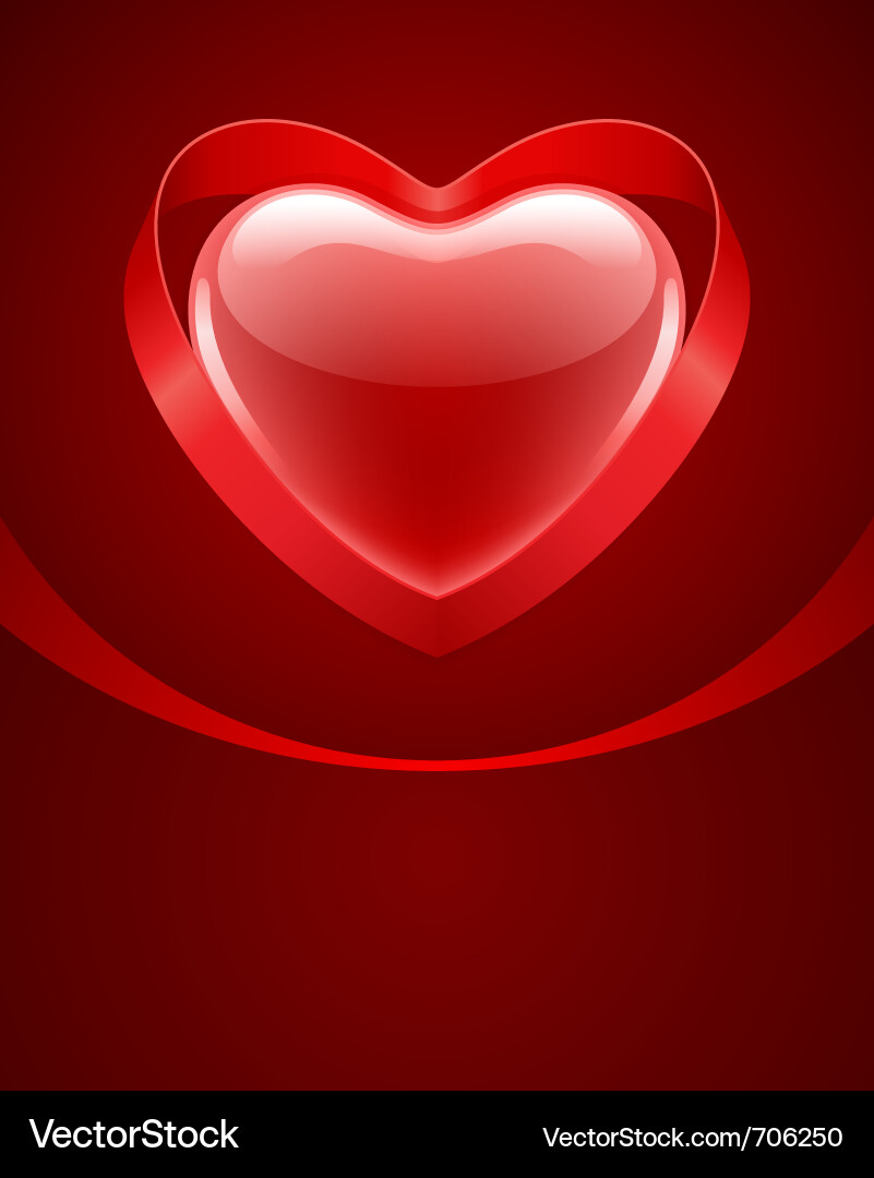 Red shiny heart Royalty Free Vector Image - VectorStock