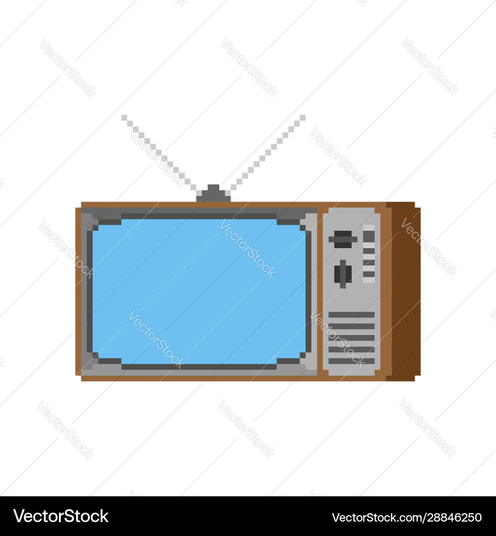 Retro 8-Bit Television Pixel Art Royalty Free Vector Image