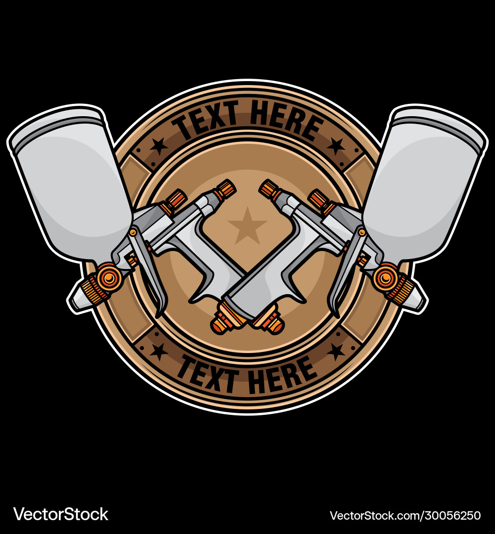 Spray gun logo design Royalty Free Vector Image