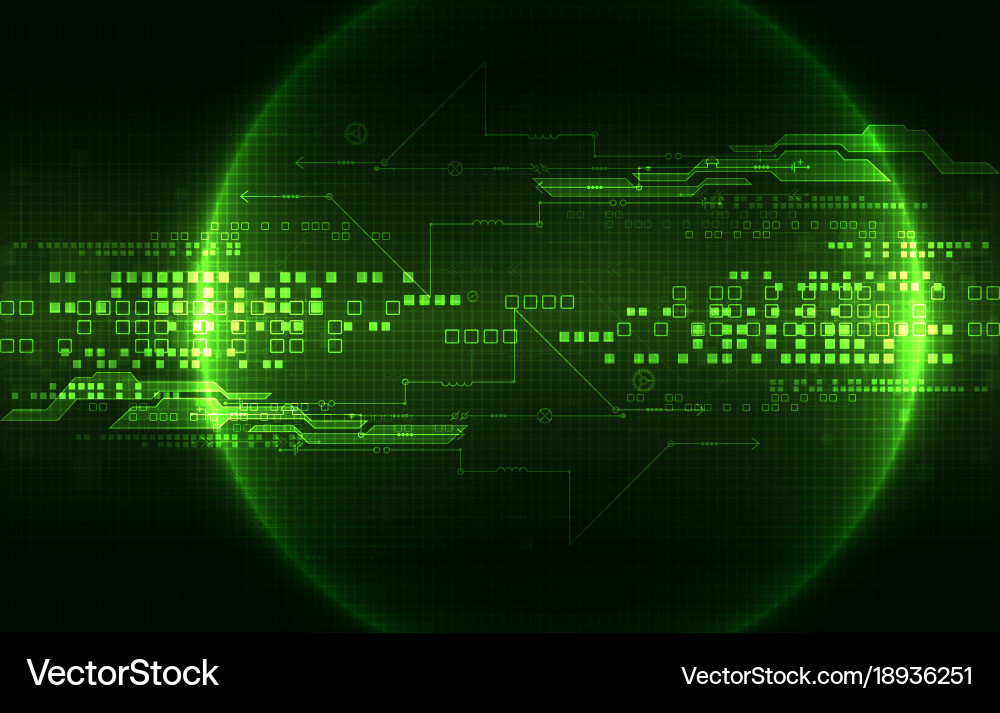 Abstract green digital communication technology Vector Image