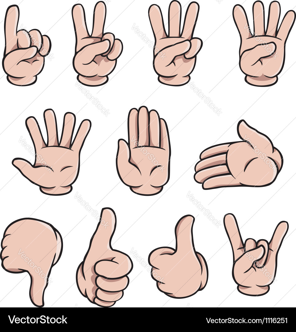 Cartoon hands set Royalty Free Vector Image - VectorStock