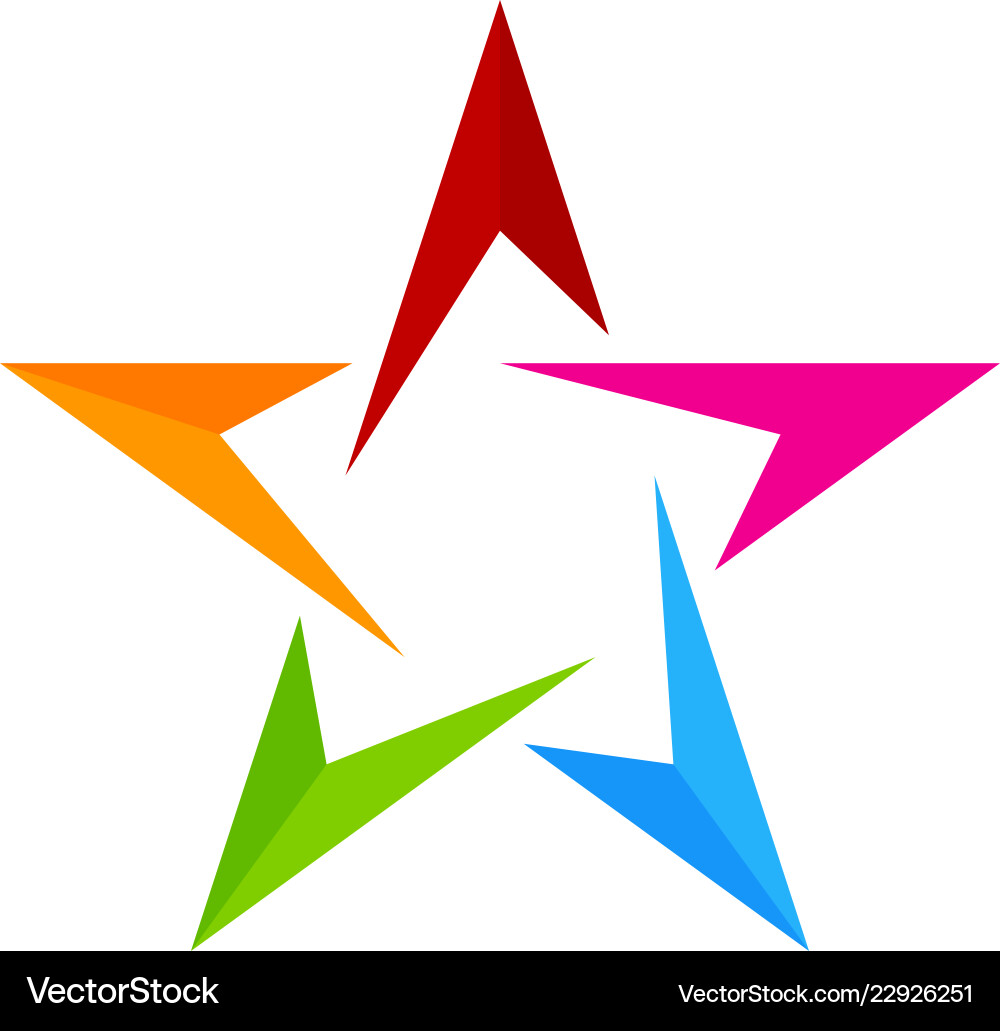 Color star logo icon design Royalty Free Vector Image