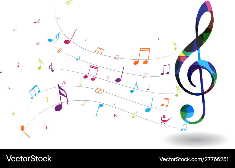 Colorful music notes background Royalty Free Vector Image