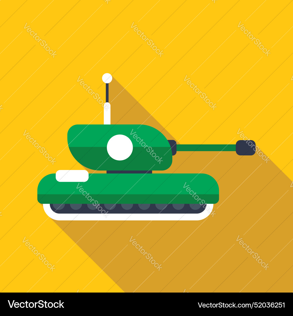 Green heavy tank standing ready for combat Vector Image