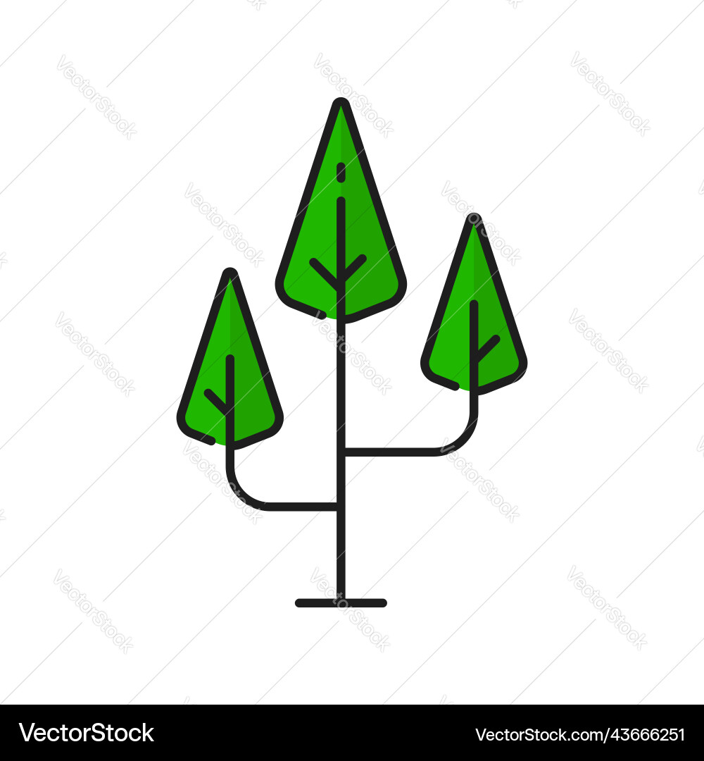 Green tree icon in line forest plant and nature Vector Image