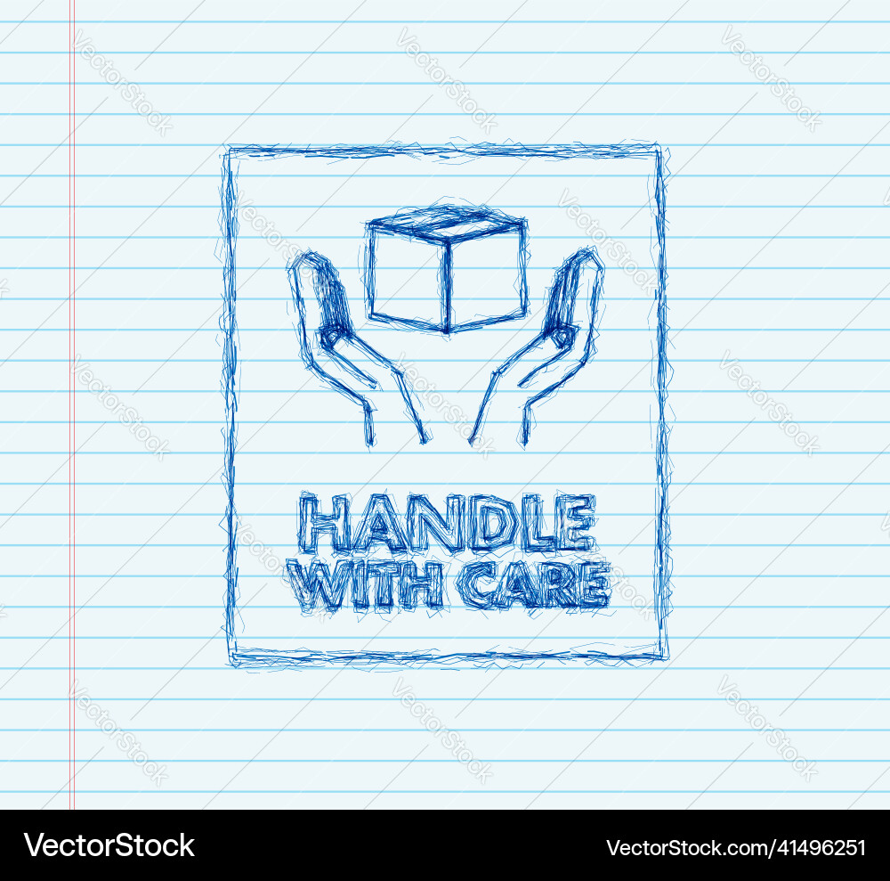 Handle with care sketch icon great design for any Vector Image