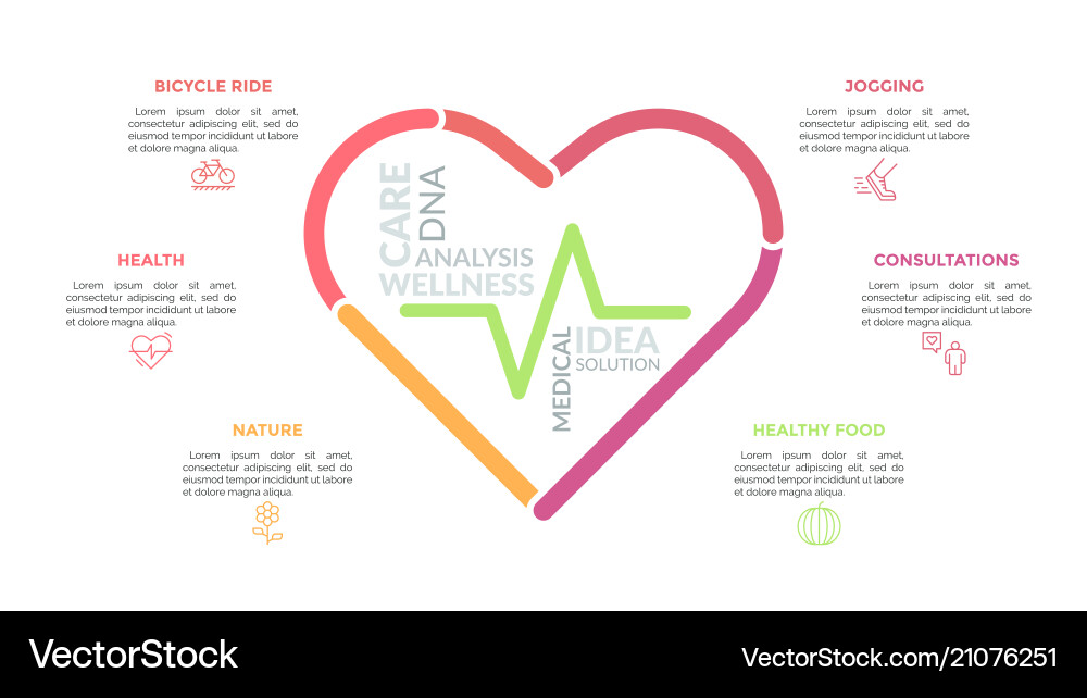 Heart symbol consisted of multicolored lines Vector Image