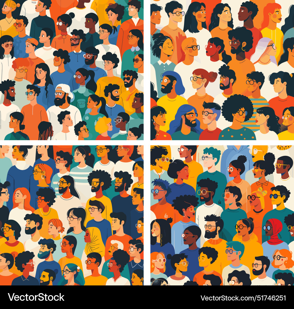 Population diversity cartoon set men women Vector Image
