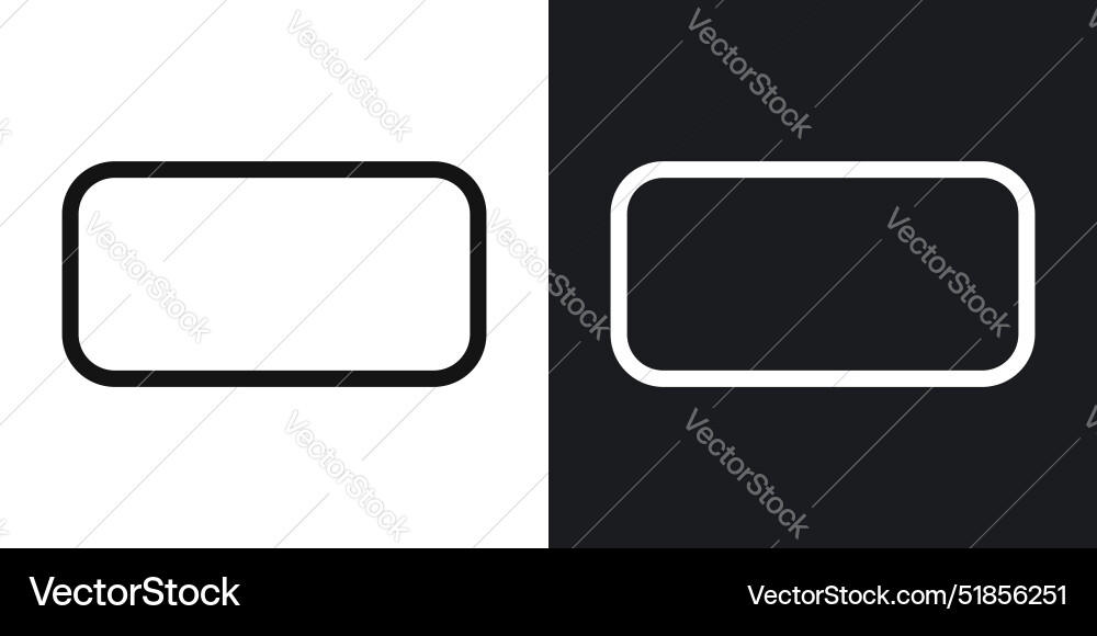 Rectangle panoramic icon set in black and white Vector Image