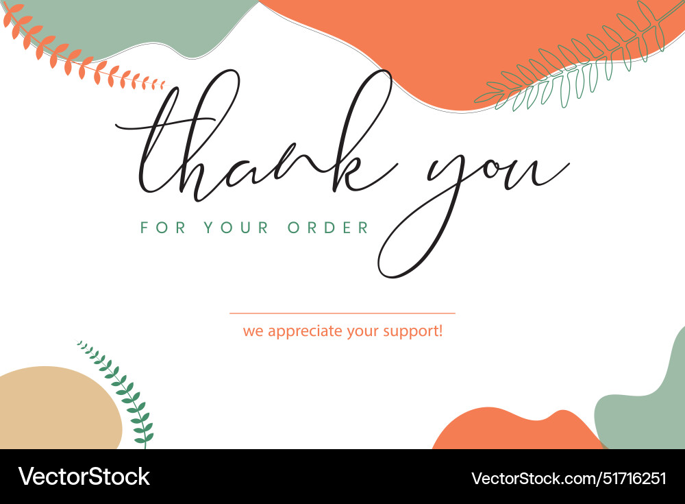 Thank you for your order card eps Royalty Free Vector Image