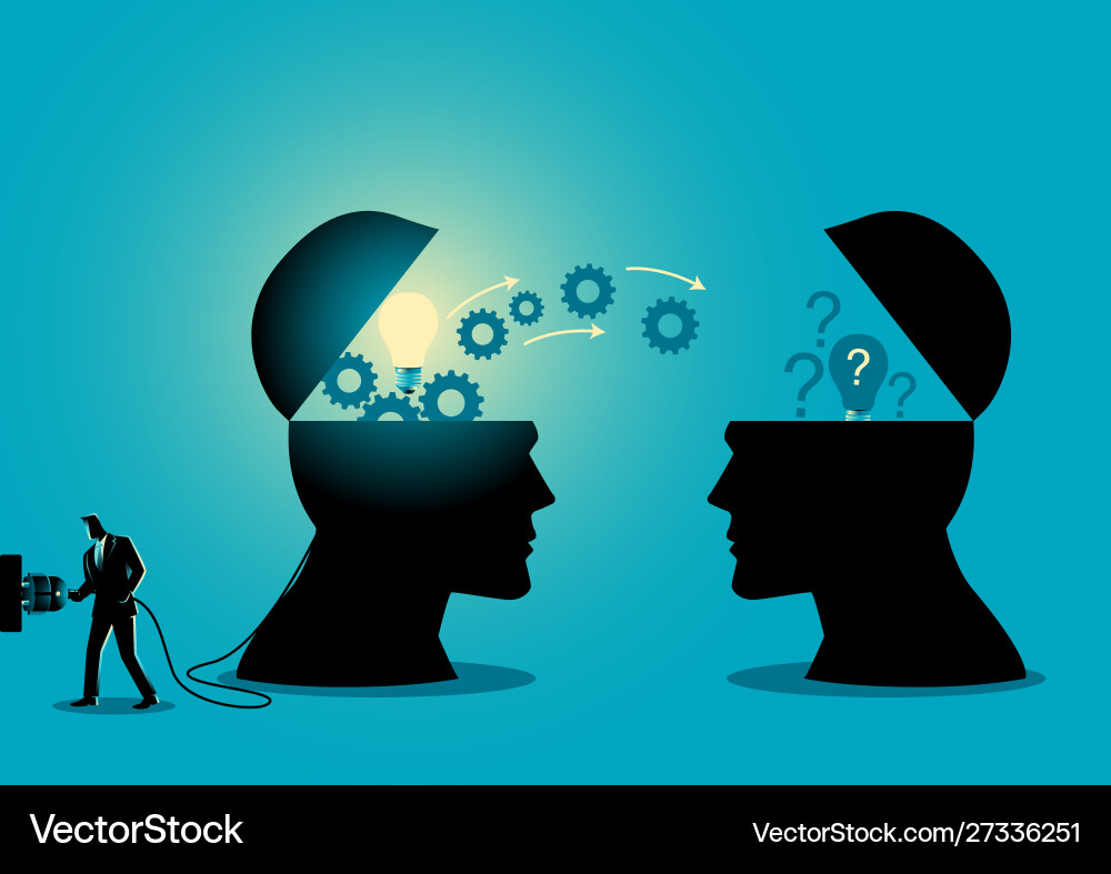 Transferring knowledge Royalty Free Vector Image