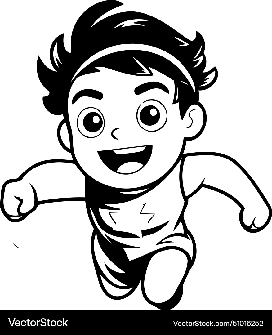 A little boy in swimsuit jumping on wave Vector Image