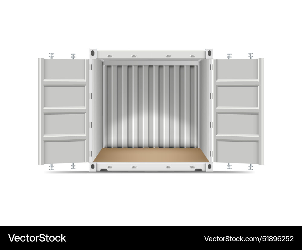 Cargo ship container mockup empty inside Vector Image