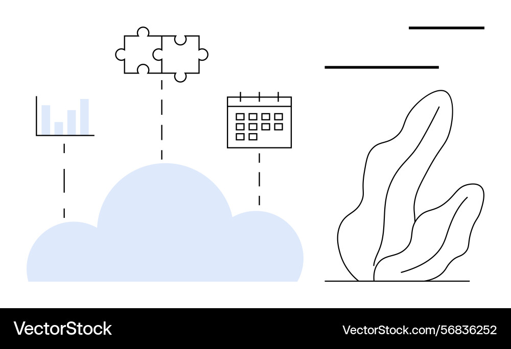 Cloud integration with analytics calendar Vector Image