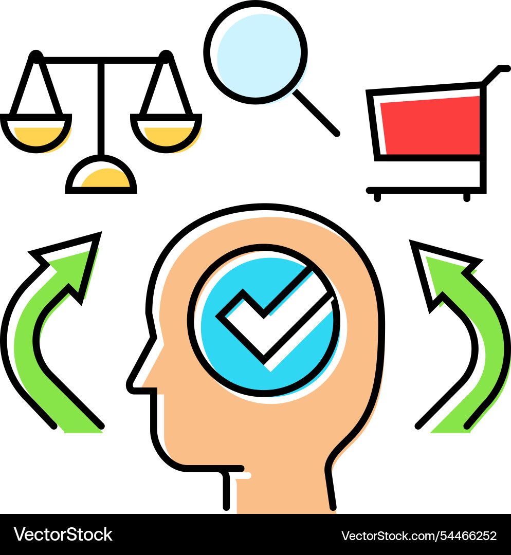 Consumer behavior color icon Royalty Free Vector Image