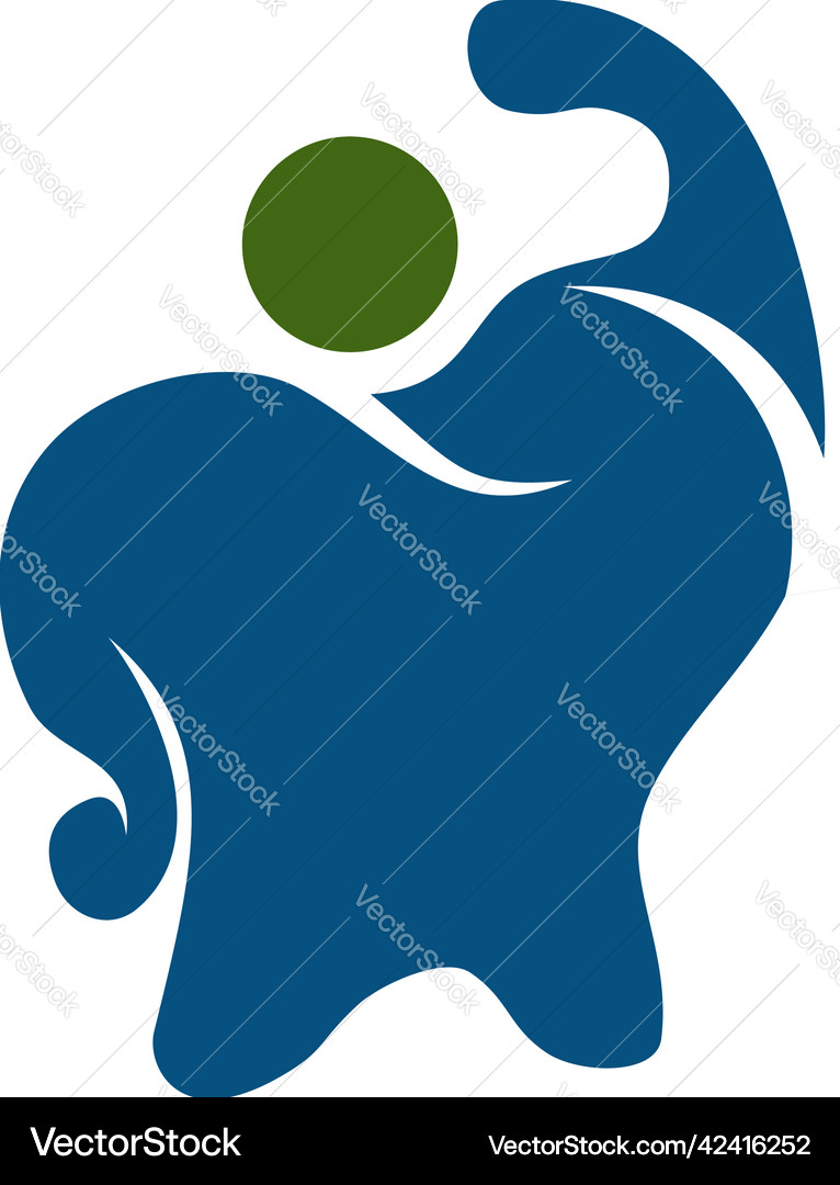 Dental dentist tooth strong logo icon Royalty Free Vector