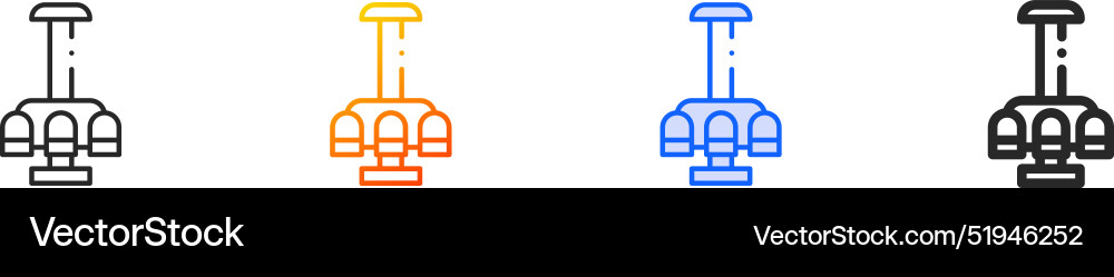 Drop tower iconthin linear gradient blue stroke Vector Image