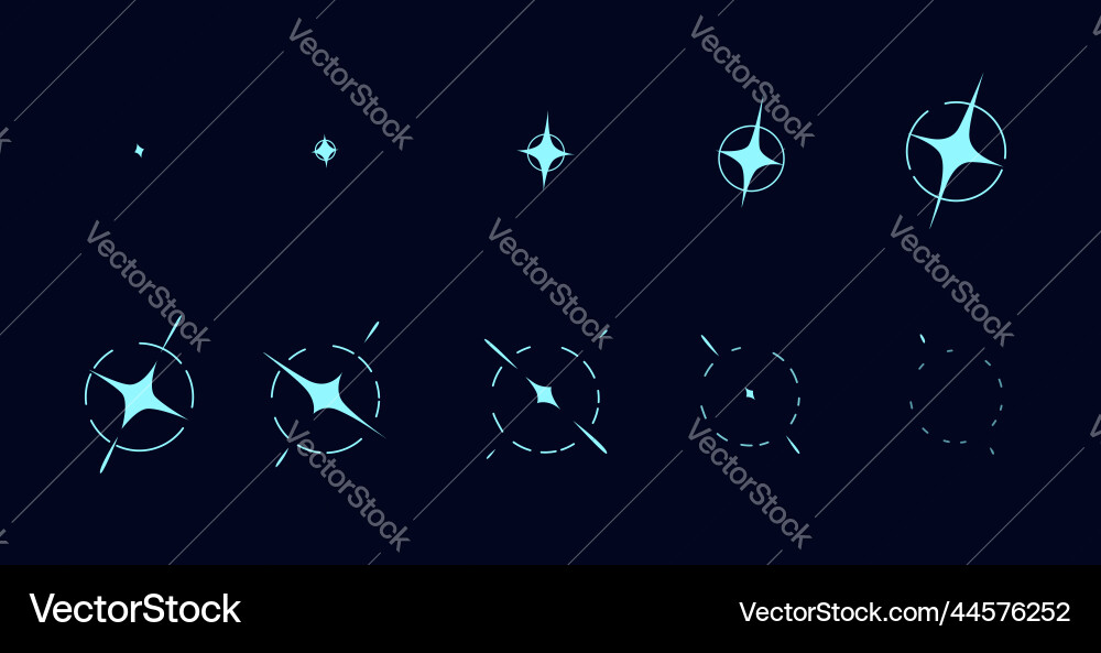 Explosion Shine Animation Blast Sprite Royalty Free Vector