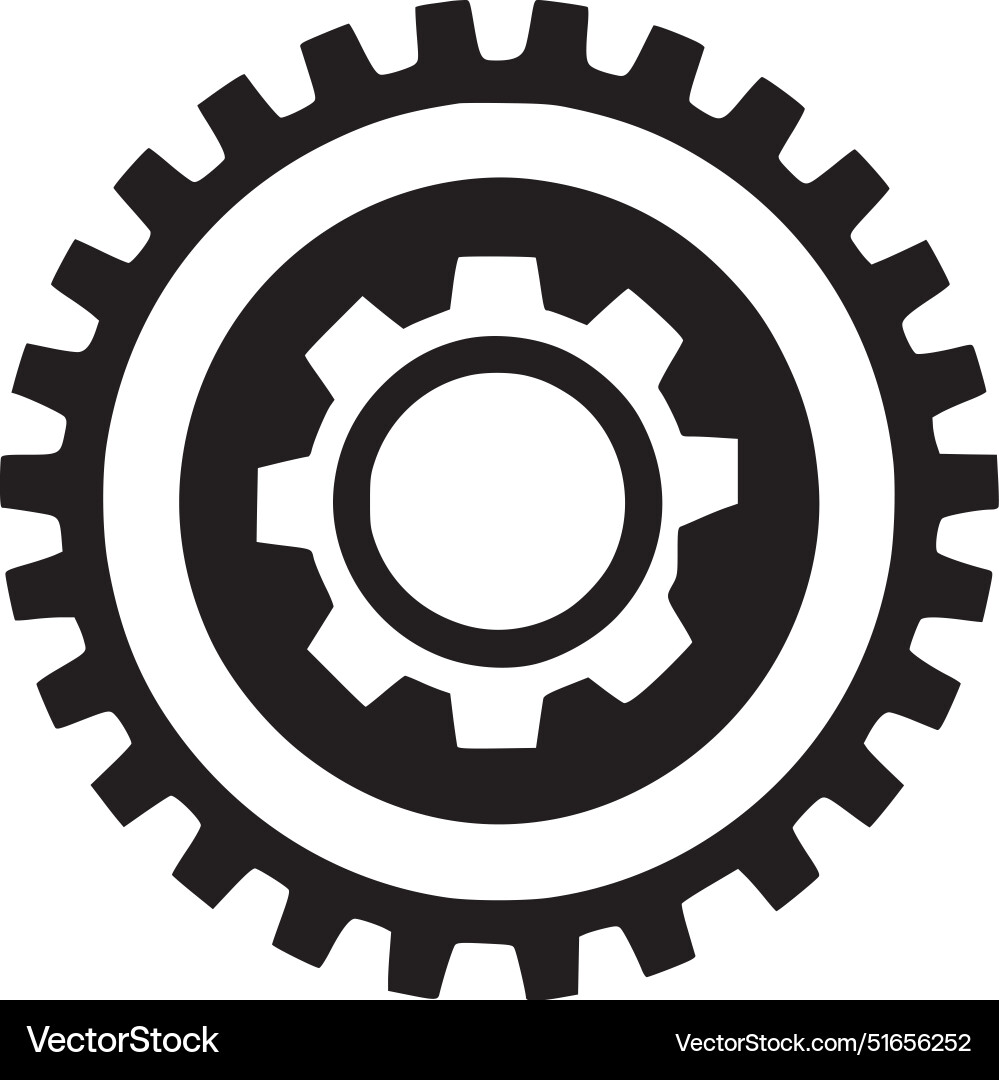 Gear - black and white isolated icon Royalty Free Vector