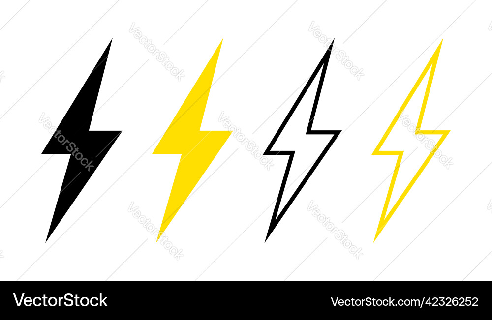 Lightning icon for electric charge symbol Vector Image