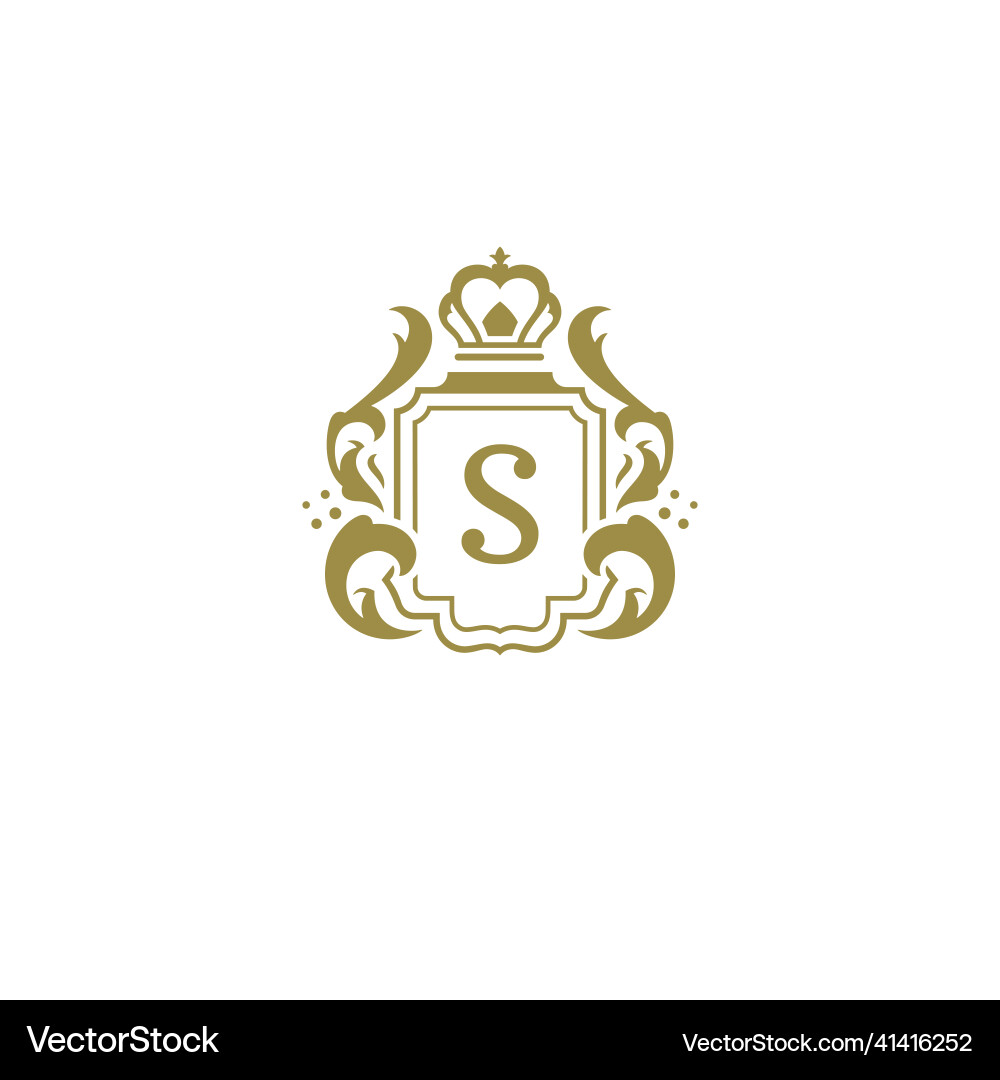 Luxury logo crest template design Royalty Free Vector Image