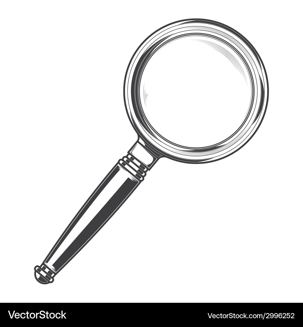 Magnifying Glass Line Art Royalty Free Vector Image